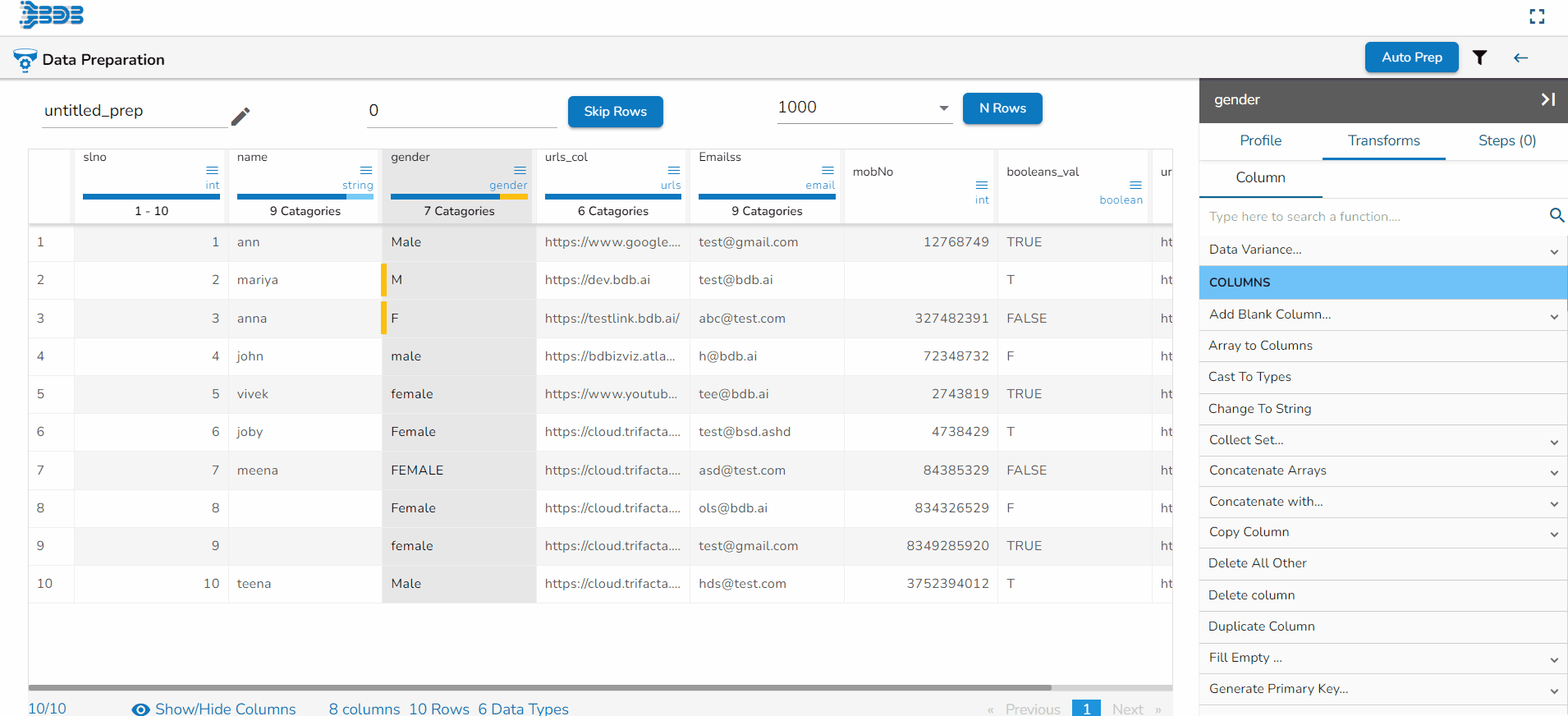 BDB Data Preparation